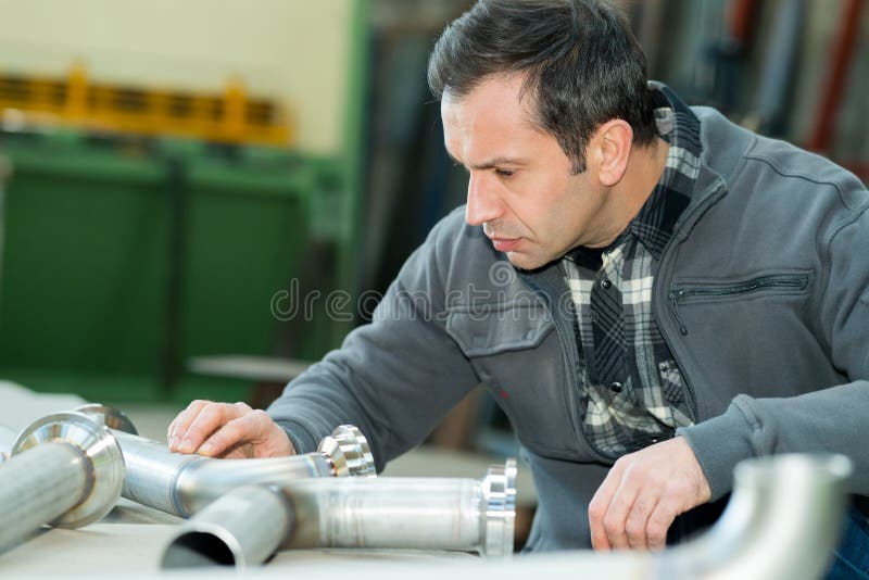 Man Working in Modern Factory Stock Photo - Image of human, gate: 254756376