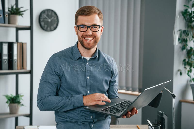 Man is Working in the Modern Office. Conception of Business and ...