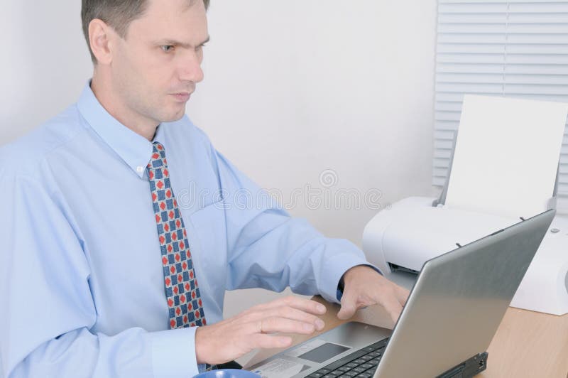 Man working in office stock photo. Image of document, professional ...