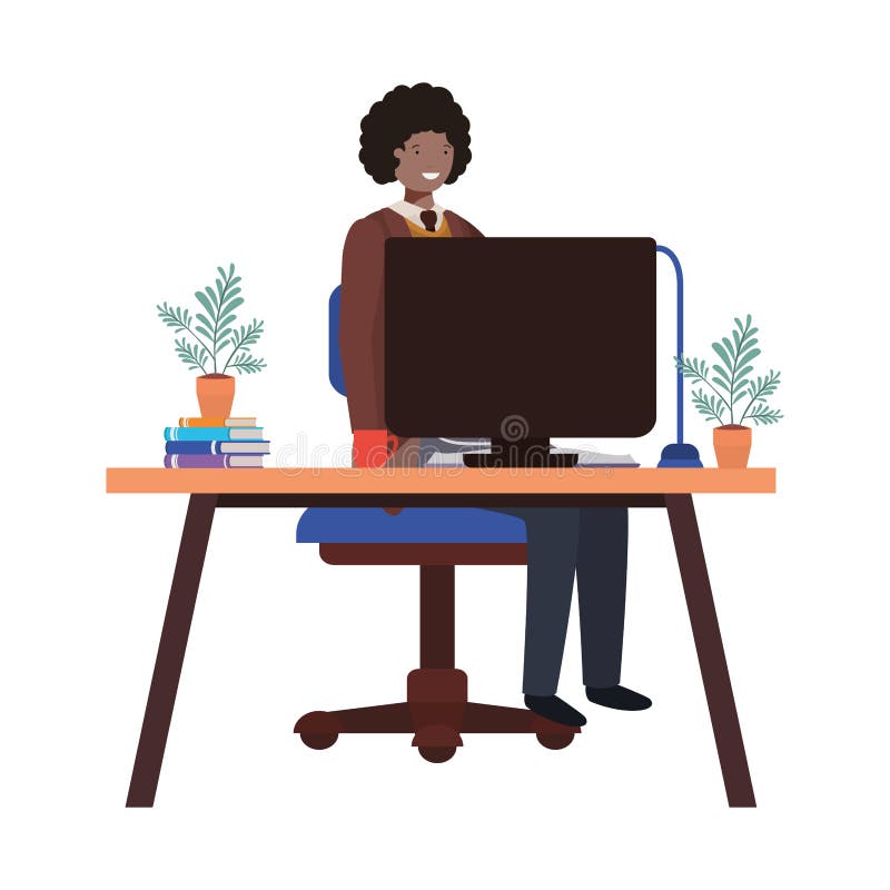 Man Working in the Office Avatar Character Stock Illustration ...