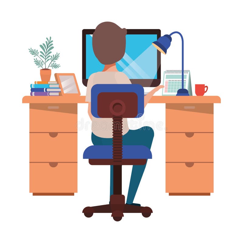 Man Working in the Office Avatar Character Stock Vector - Illustration ...