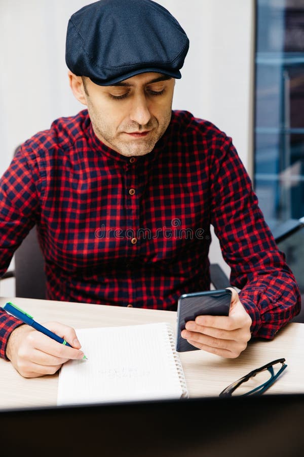 Man Using Mobile Phone To Check Messages Stock Photo - Image of ...
