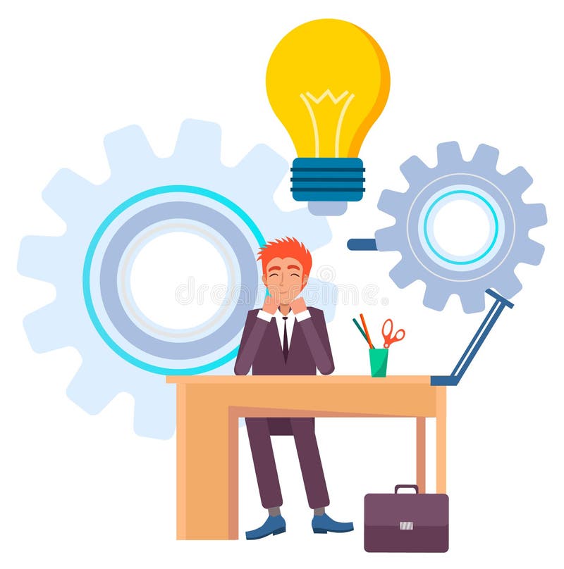 Idea Cogwheel stock vector. Illustration of ideas, items - 65603812