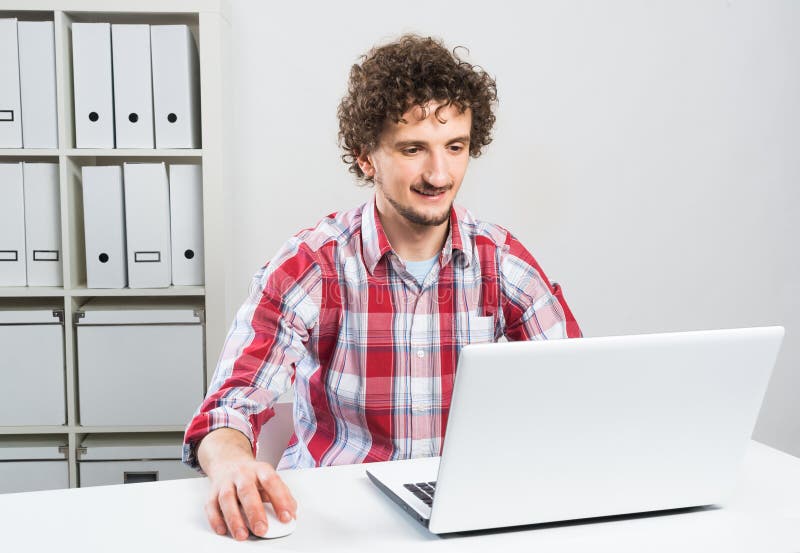 Man working in office stock image. Image of motivated - 64191793