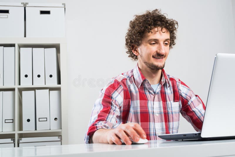 Man working in office stock image. Image of office, home - 85727237