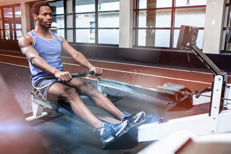 Hispanic Young Man Working Out at a Gym Stock Image - Image of people ...