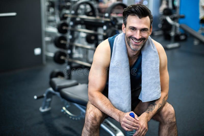 Man working out in gym stock photo. Image of biceps - 111953158