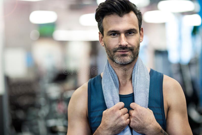 Man working out in gym stock image. Image of bodybuilding - 111937705