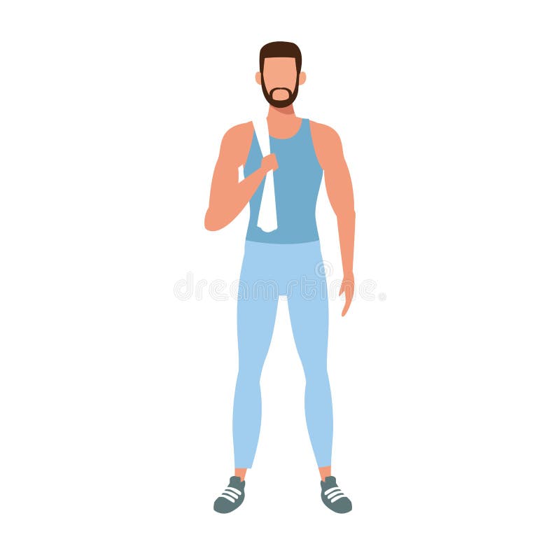 Man working out stock vector. Illustration of slim, care - 142088311