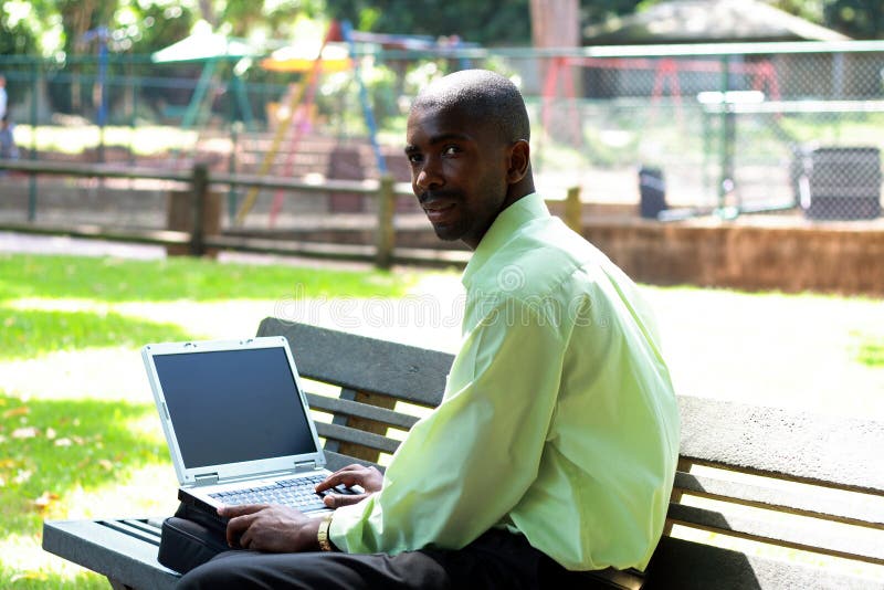 Man working outdoors stock photo. Image of salesman, abstract - 4474672