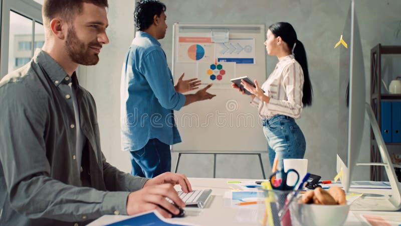 Indian Man Explaning Project To His Team. Creative Team Working at ...