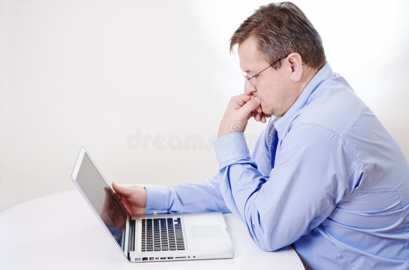 Man at work stock photo. Image of personal, looking, brunet - 93319766