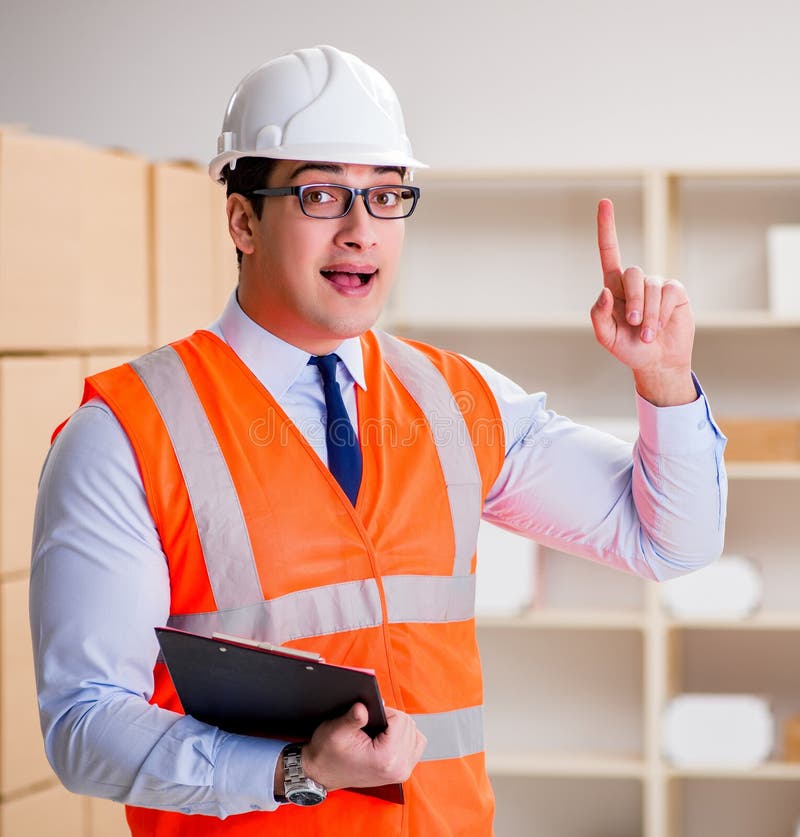 Man Working in Postal Parcel Delivery Service Office Stock Image ...