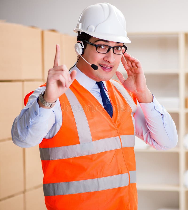 Man Working in Postal Parcel Delivery Service Office Stock Photo ...