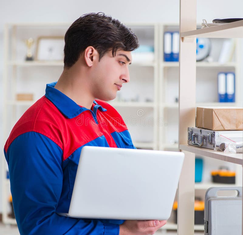 Man Working in the Postal Warehouse Stock Photo - Image of occupation ...