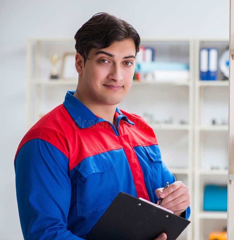 Man Working in the Postal Warehouse Stock Image - Image of dispatcher ...