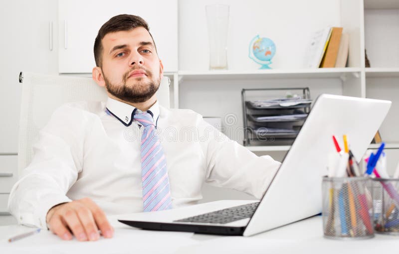Man working productively stock photo. Image of employee - 90236432