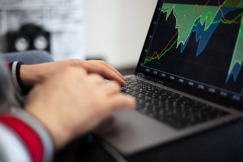Man Working on a Project on Laptop Stock Image - Image of office ...