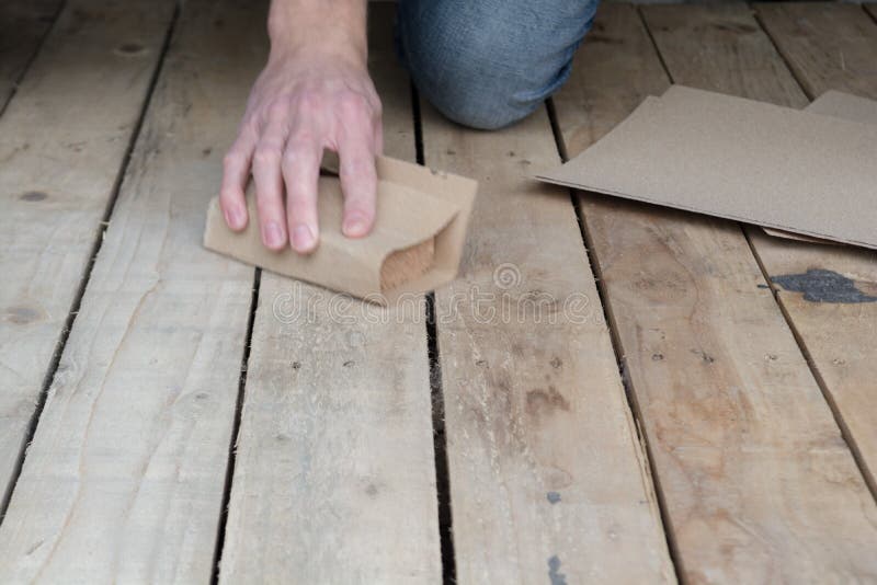 Carpenter Working with Sand Paper Stock Photo - Image of wood, woodwork ...