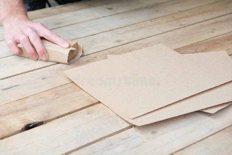 Carpenter Working with Sand Paper Stock Image - Image of tradesman ...