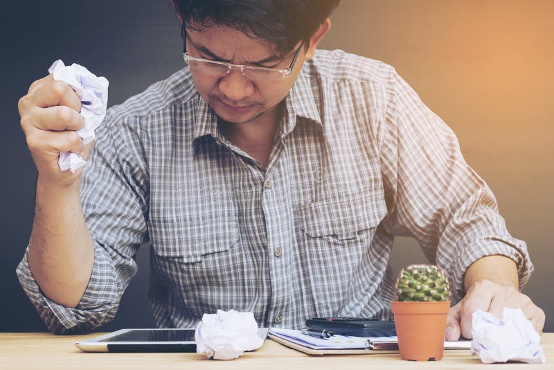 Man working seriously stock photo. Image of tablet, retro - 86698178