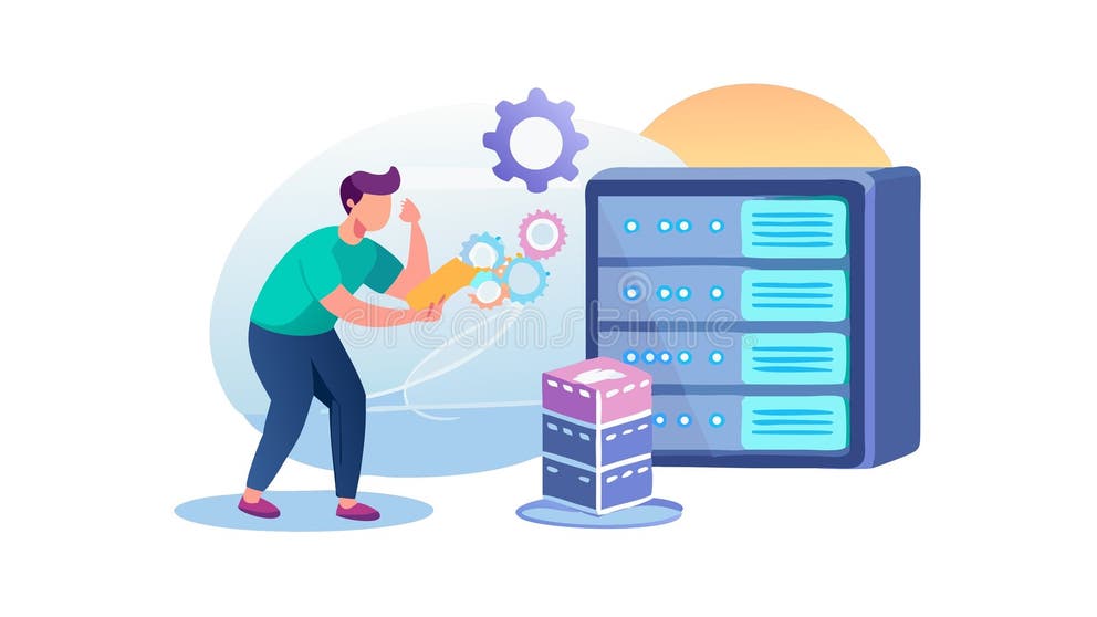 Managing Server Racks Stock Illustrations – 212 Managing Server Racks ...