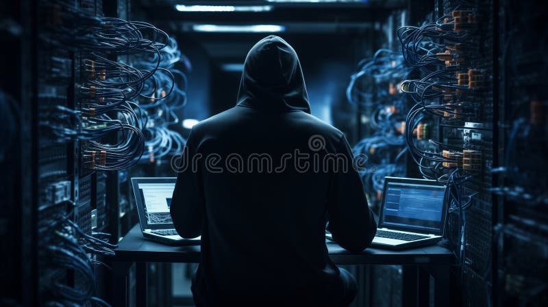 Man Working in a Server Room Stock Image - Image of hardware, office ...