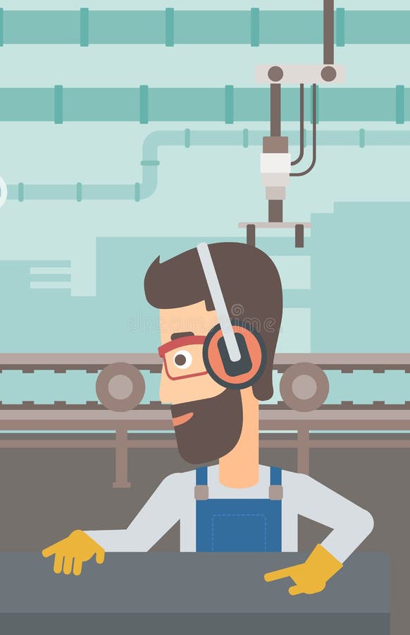 Man Working on Steel-rolling Mill. Stock Vector - Illustration of ...