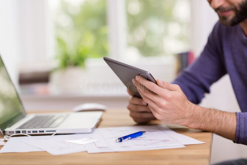Female Working with Stylus and Digital Tablet Pc Stock Image - Image of ...