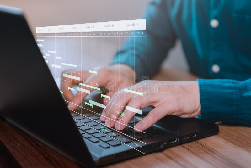 Man Working with Technology Computer in Business Analytics and Data ...