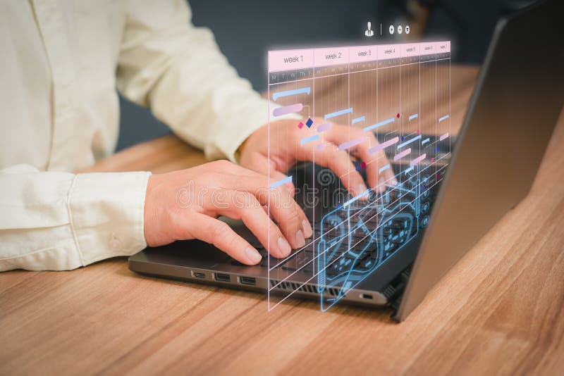 Man Working with Technology Computer in Business Analytics and Data ...