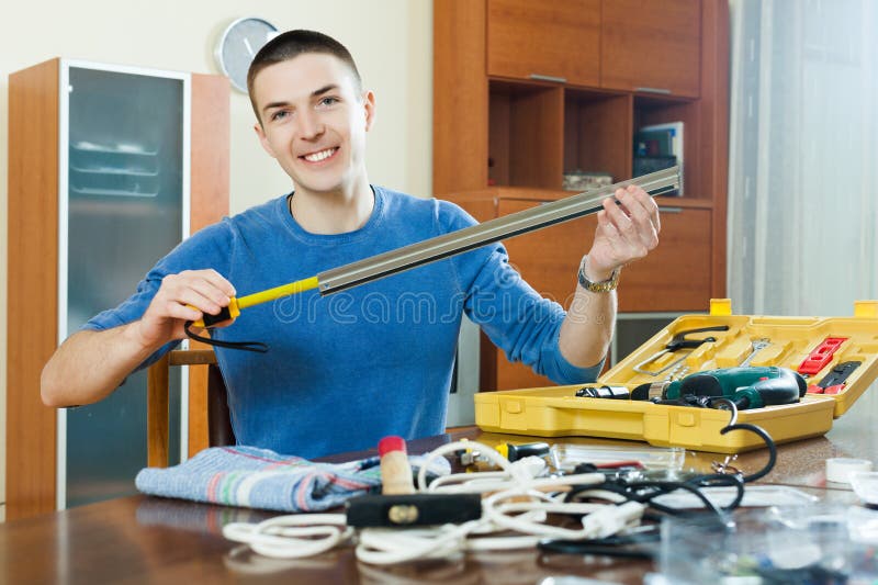 Man with working tools stock image. Image of tools, joinery - 42364545
