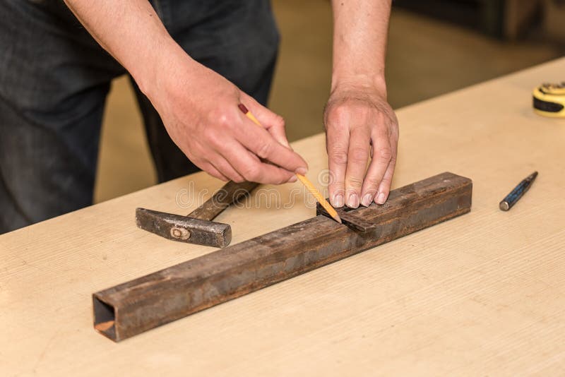 Man Working and Use a Pencil Stock Image - Image of number, element ...