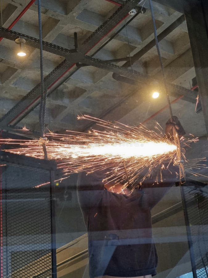 Man Working with Welding in Construction Stock Image - Image of working ...