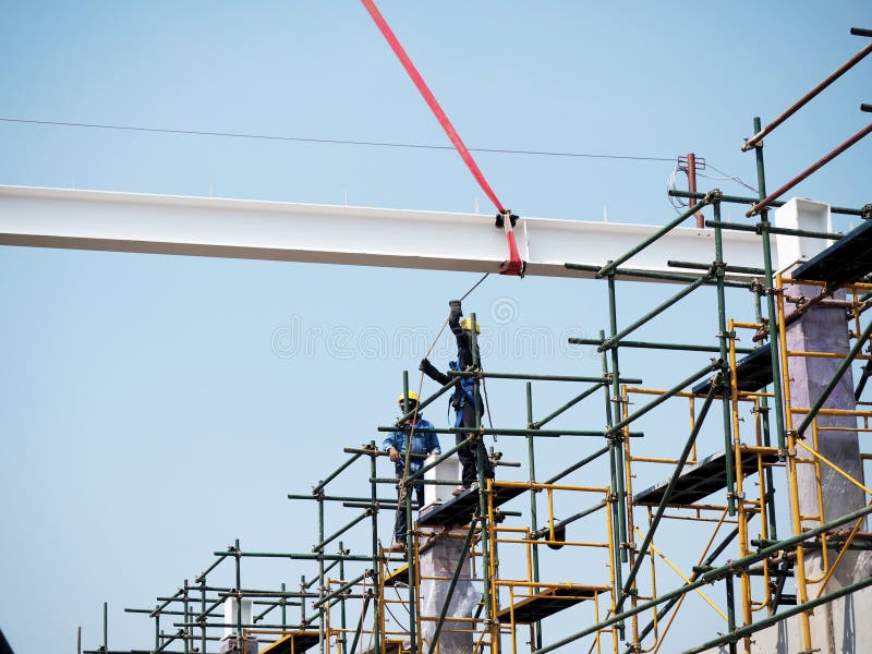 Man Working On The Working At Height Stock Photo - Image of heights ...