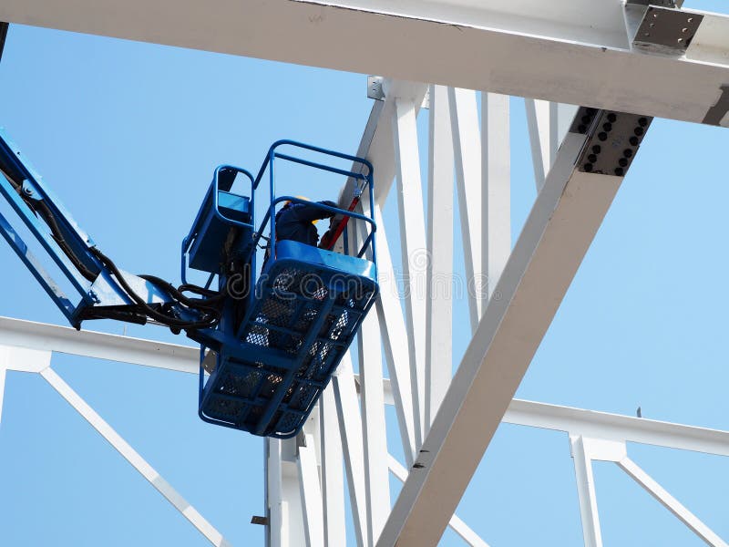 Man Working on the Working at Height on Construction Stock Image ...