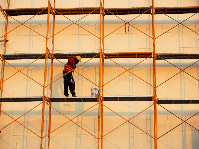 Man Working on the Working at Height on Construction Stock Image ...