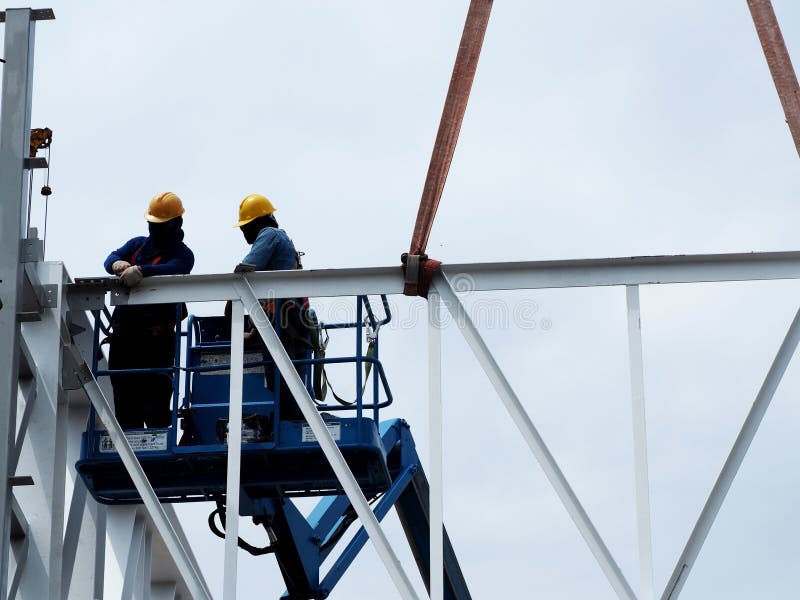 Man Working on the Working at Height on Construction Stock Image ...