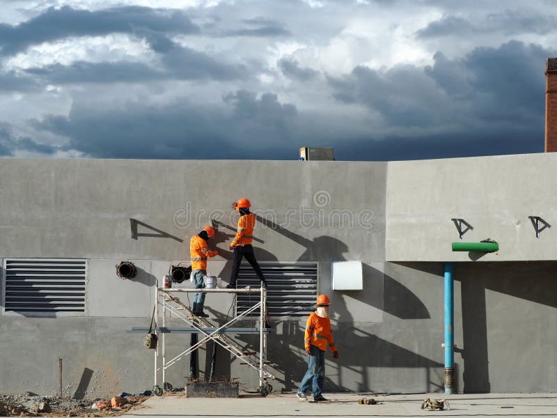 Man Working on the Working at Height on Construction Stock Image ...