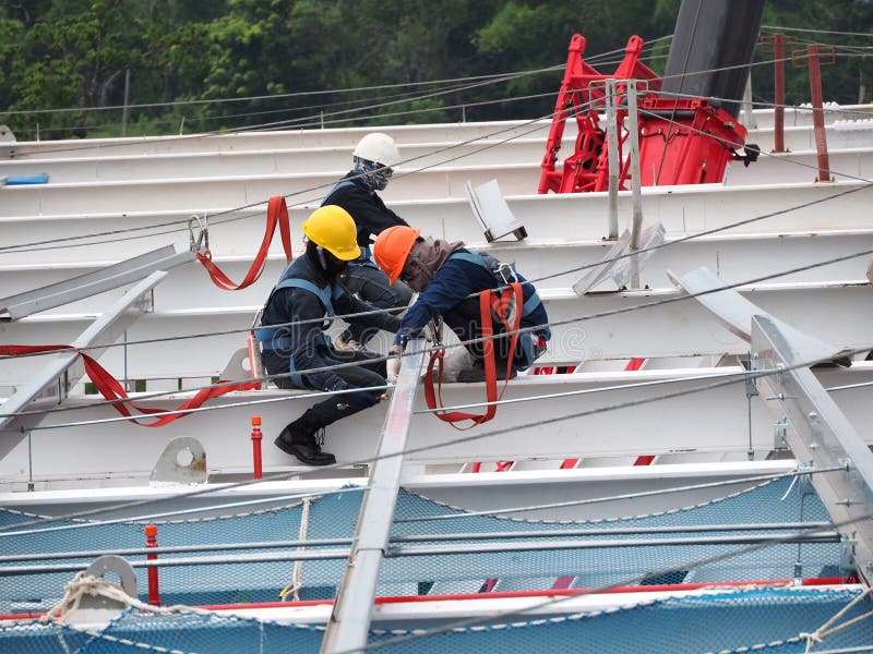 Man Working on the Working at Height Stock Photo - Image of male ...