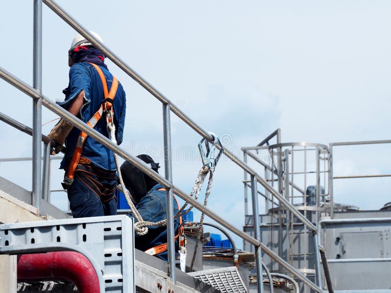 Man Working on the Working at Height on Construction Editorial Stock ...