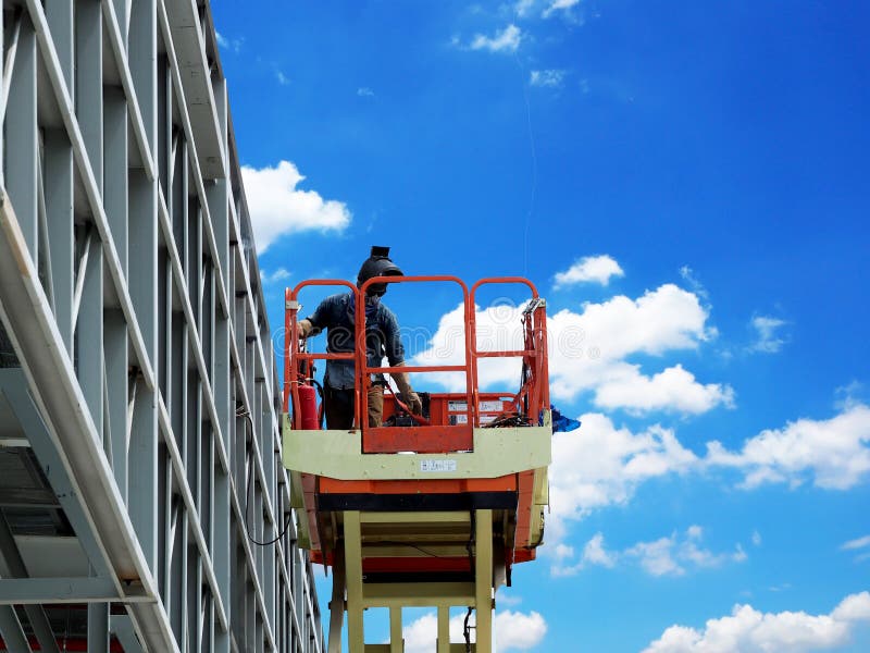 Man Working on the Working at Height Stock Photo - Image of industry ...