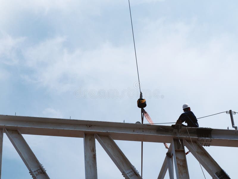 Man Working on the Working at Height Stock Photo - Image of scaffolding ...