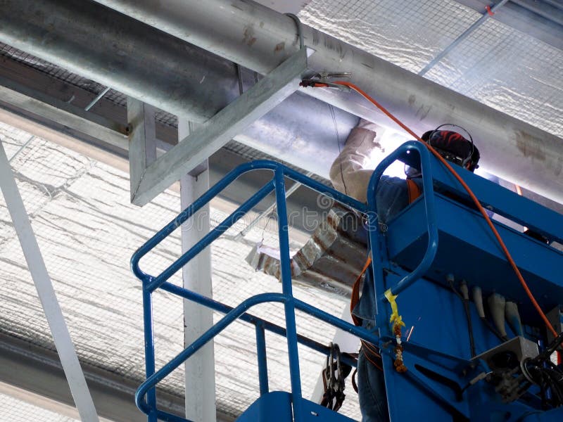 Man Working on the Working at Height Stock Image - Image of heavy ...