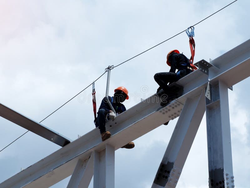 Man Working on the Working at Height on Construction Editorial Stock ...