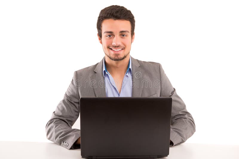 Man working stock photo. Image of modern, monitor, caucasian - 36865264