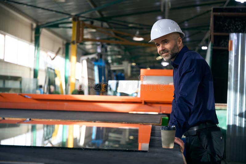 Window Production Master in a Workshop at His Workplace Stock Image ...