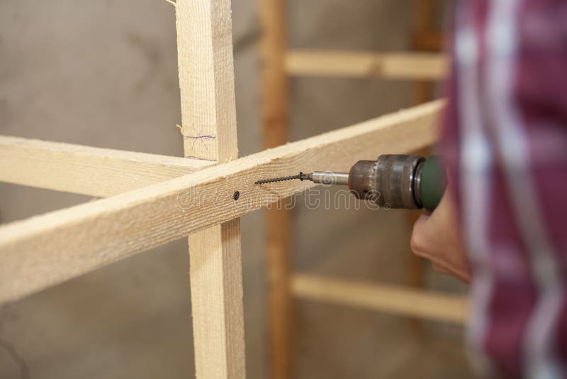 Men`s Work. Work with an Electric Tool Stock Image - Image of ...