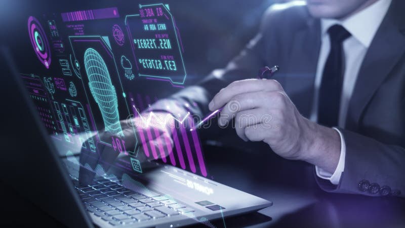 A Man is Working on the Creation of Artificial Intelligence. Stock ...