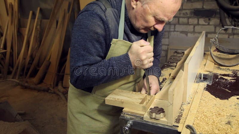 A Man Works a Chisel with a Tree Stock Footage - Video of 3540, home ...